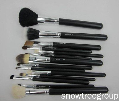 newly hot sale 16pcs make up brush cosmetics make up brush black color with a role case