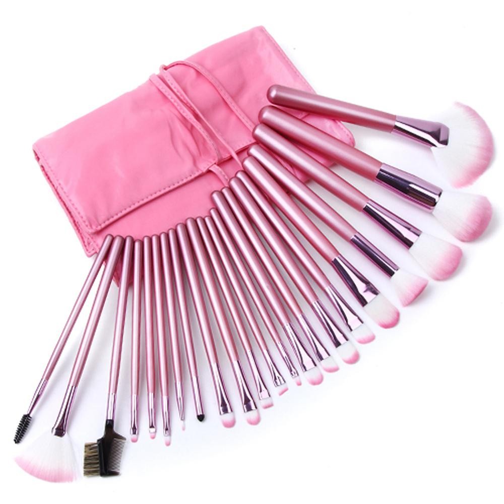 hot sale make up face brush pink color girl's best love 22pcs full set cosmetics brush