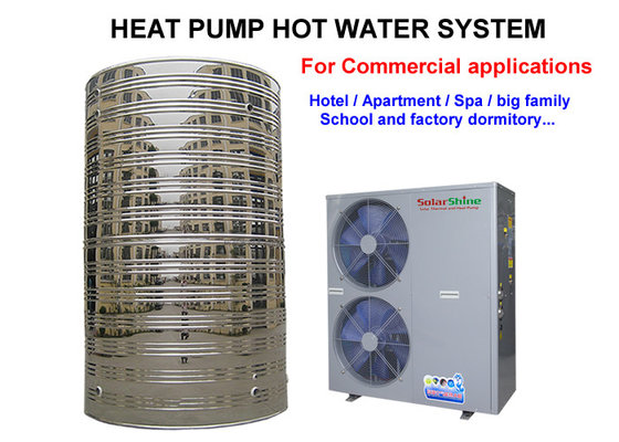 Energy Saving Commercial Heat Pump Water Heater System Scroll Compressor Type