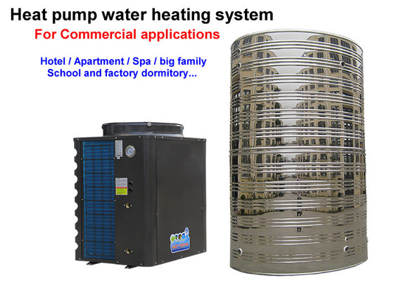 Safety Commercial Heat Pump Water Heater System Galvanized Sheet Housing Material