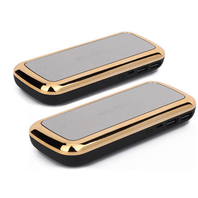 LED light Gold Mirror 10000mAh 18650 Battery Power Bank Portable Mirror Phone Charger supplier