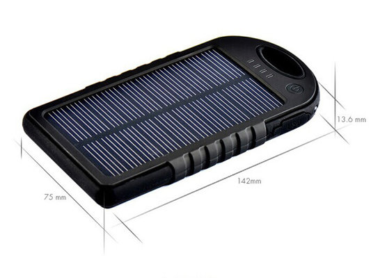 ABS and Silicon 5000mAh Polymer Battery Outdoors Waterproof Solar Power Bank DC5V 2.1A supplier
