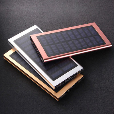 Super Slim Allumium 10000mAh  Solar Power Charging Waterproof Solar Power Bank with Flash light supplier