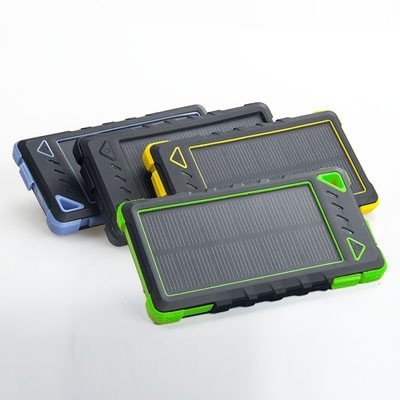 ABS Outdoors 8000mAh Polymer Battery Dual USB Waterproof Solar Power Bank With Flash light supplier