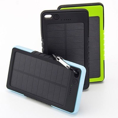 ABS Outdoors 8000mAh Polymer Battery Dual USB Waterproof Solar Power Bank With Flash light supplier