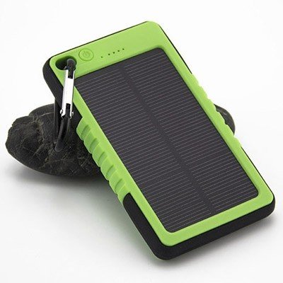 ABS Outdoors 8000mAh Polymer Battery Dual USB Waterproof Solar Power Bank With Flash light supplier