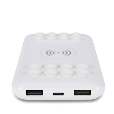 ABS 10000mAh Polymer Battery Dual USB Wireless Charger Sticker Power Bank supplier