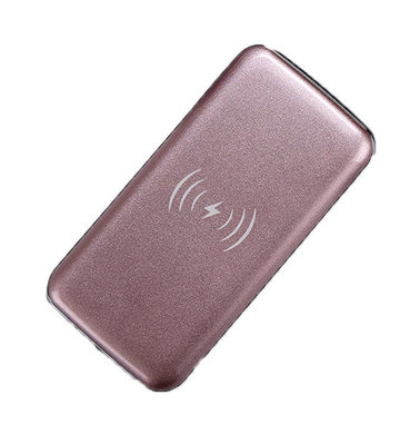ABS 10000mAh UV finish Dual USB Mirror Wireless Charger Sticker Power Bank 5V 2.1A supplier