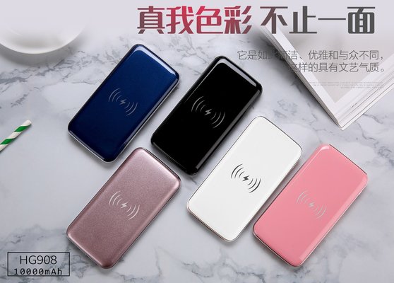 ABS 10000mAh UV finish Dual USB Mirror Wireless Charger Sticker Power Bank 5V 2.1A supplier
