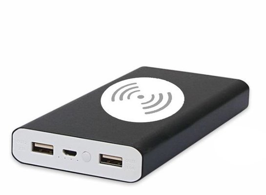 Customized Logo Aluminum 12000mAh Dual USB QI Wireless Fast Charging Power Bank supplier