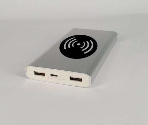 Customized Logo Aluminum 12000mAh Dual USB QI Wireless Fast Charging Power Bank supplier