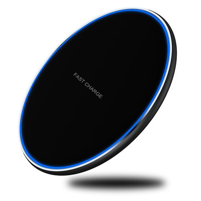 ABS+Aluminum Super Slim QI Certified Fast Charging Portable Wireless Charger 10W/7.5W/5W supplier