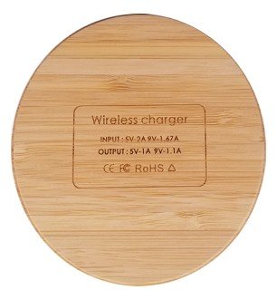 Dual USB Bamboo Made 10W Fast Charging Portable Wireless Charger 9V 2-3A supplier