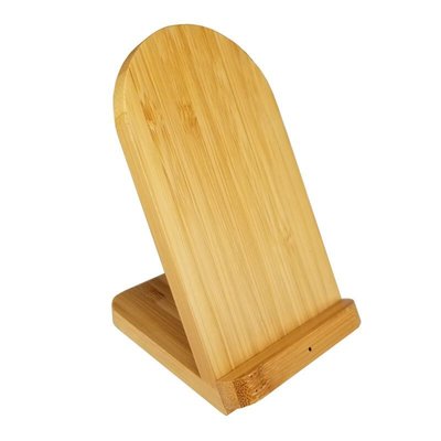 Desktop Phone holder 10W Bamboo made fast Charging Portable Wireless Charger 9V-2-3A supplier