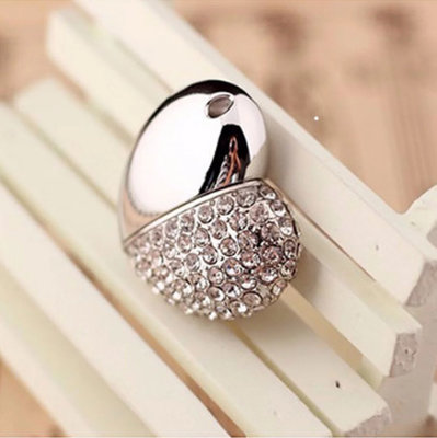 Customized Design Aluminium Diamond Heart Shape Jewelry USB flash drive 2Gb 2.0 USB memory Stick supplier