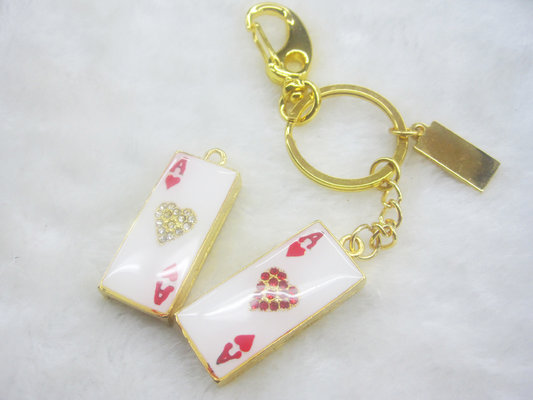Customized Logo and image Poker Keychain Jewelry USB flash drive 4Gb supplier