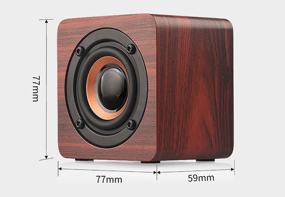 Mini Squre Wood Portable Bluetooth speaker 3W 1200mAh for Cellphone supplier