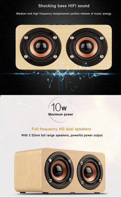 Classic Wood Portable Bluetooth speaker 10W 1500mAh Mini bluetooth Speaker supplier