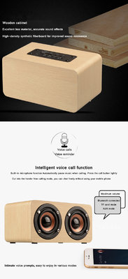 Powerful Wood Wireless Bluetooth speaker1500mAh With TF Card/Voice Prompt supplier
