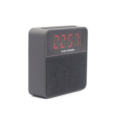 LED Clock Squre Fabrc Portable Bluetooth Speaker V4.2 with USB Port supplier