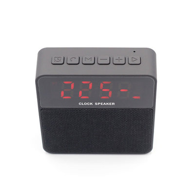 LED Clock Squre Fabrc Portable Bluetooth Speaker V4.2 with USB Port supplier