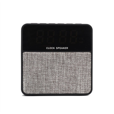 LED Clock Squre Fabrc Portable Bluetooth Speaker V4.2 with USB Port supplier
