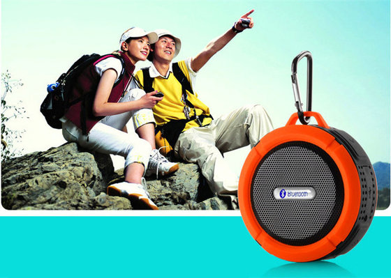 Mini Round Waterproof Portable Bluetooth speaker with Carabiner/FM Radio/TF card for Outddors Sports supplier