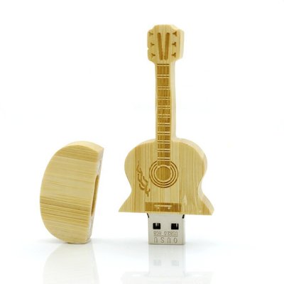 Guitar Shape Promo Gifts Wooden USB flash Drives 32Gb With Nice Gift Wood Packing supplier