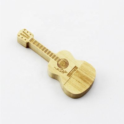Guitar Shape Promo Gifts Wooden USB flash Drives 32Gb With Nice Gift Wood Packing supplier