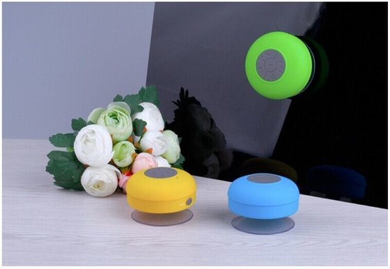 Custom Small Portable Waterproof PVC Bluetooth Speaker with Suction Sticker 450mAh supplier