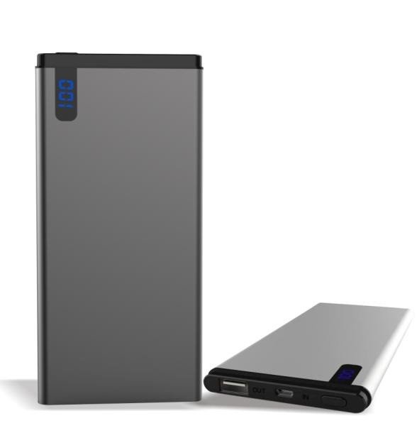 Super Slim 8000mAh  Polymer Lithium Battery  Allumium Alloy Mobile Power Bank with LED display supplier