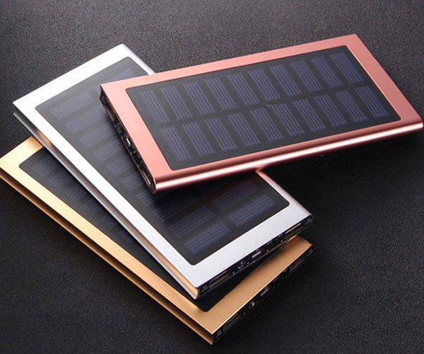 Super Slim Allumium 10000mAh  Solar Power Charging Waterproof Solar Power Bank with Flash light supplier