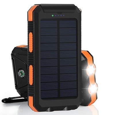 Inbuilt Compass 8000mAh Polymer Battery IP67 Waterproof Solar Power Bank for Hiking supplier