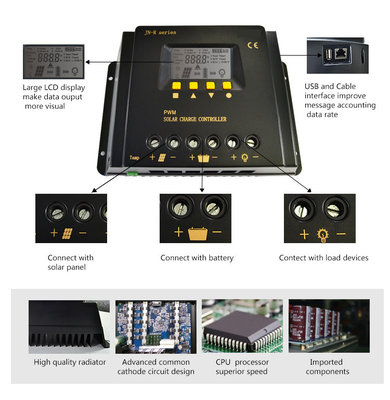 Solar Battery Charger 12V/24V/48V Auto 30A 40A 50A 60A LCD display good qulaity