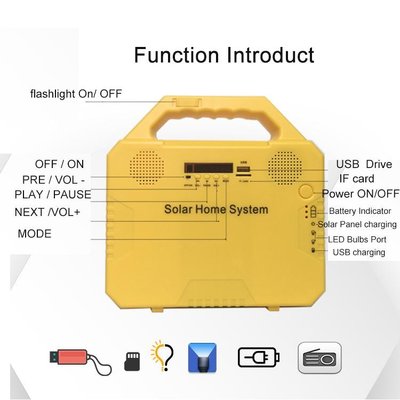 Multi-Function Solar Power System 6W Generator Home Light Solar Panel Kit USB with 2 LED