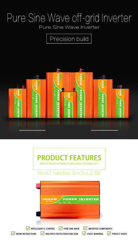 300w 4000w  5000w solar power Inverter 12v/24v/48v pure sine wave China wholesale