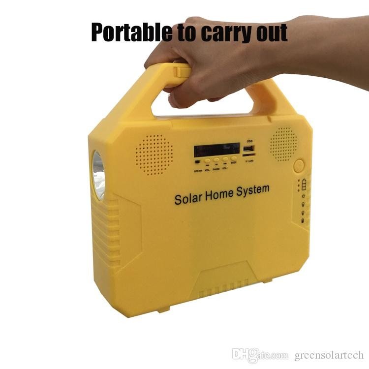 Multi-Function Solar Power System 6W Generator Home Light Solar Panel Kit USB with 2 LED