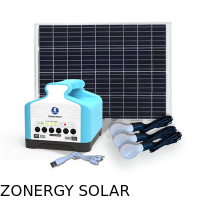 ZONERGY Mini Power Station Battery Light Kit Solar Energy System Home Lithium Portable DC Generator for Apple Charger