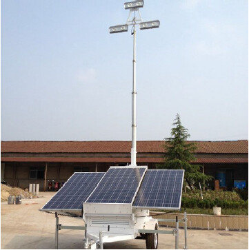 Beweglicher teleskopischer Lichtmast mit 750w Lichtmast der Sonnenkollektor-LED