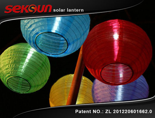 Festival-Garten-dekorative aufblasbare Nylonsolarlaterne mit 10 LED-Licht