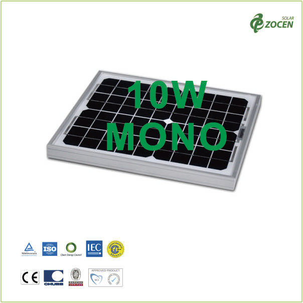 10Wp Monocrystalline Solar Panels with IEC61730 / IEC61215 Certificate and Product Insurance