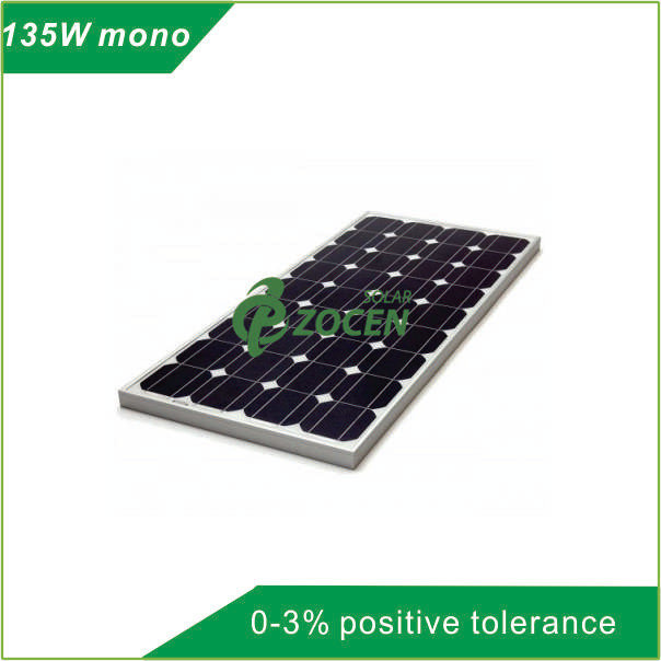 25 der Lebensdauer-monokristallinen Jahre Sonnenkollektor-135W 18V für Körperverletzung des Vorwurfs-12V