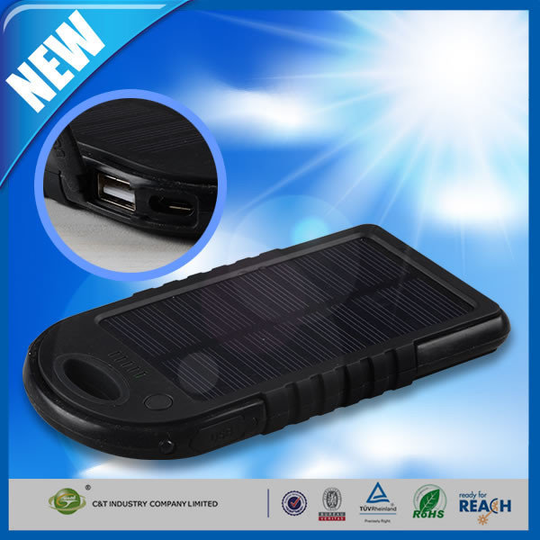 Doppelusb-port-Ersatzmacht-Bank, Unterstützungexternal-Batterie des Sonnenkollektor-5000mAh