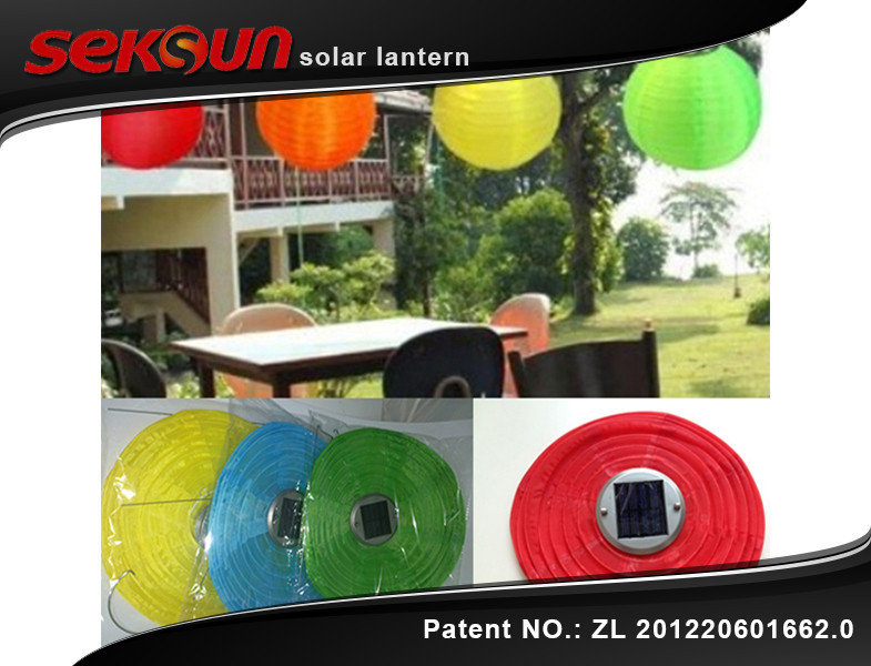 Festival-Garten-dekorative aufblasbare Nylonsolarlaterne mit 10 LED-Licht