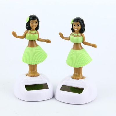 Solar Powered Dancing Hula Girl-Green Suit  (Colors Vary)  car dashboard toy