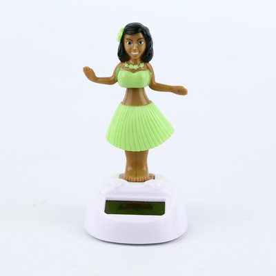 Solar Powered Dancing Hula Girl-Green Suit  (Colors Vary)  car dashboard toy