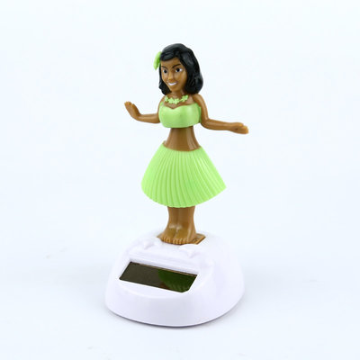 Solar Powered Dancing Hula Girl-Green Suit  (Colors Vary)  car dashboard toy