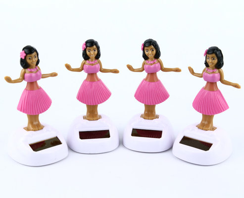 Solar Powered Dancing Hula Girl-Pink  Suit  (Colors Vary)  car dashboard toy