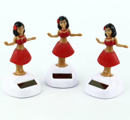Solar Powered Dancing Hula Girl-Red  Suit  (Colors Vary)  car dashboard toy