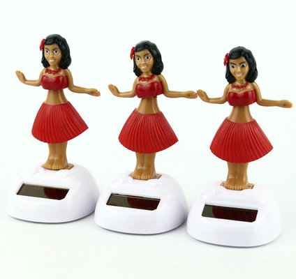 Solar Powered Dancing Hula Girl-Red  Suit  (Colors Vary)  car dashboard toy